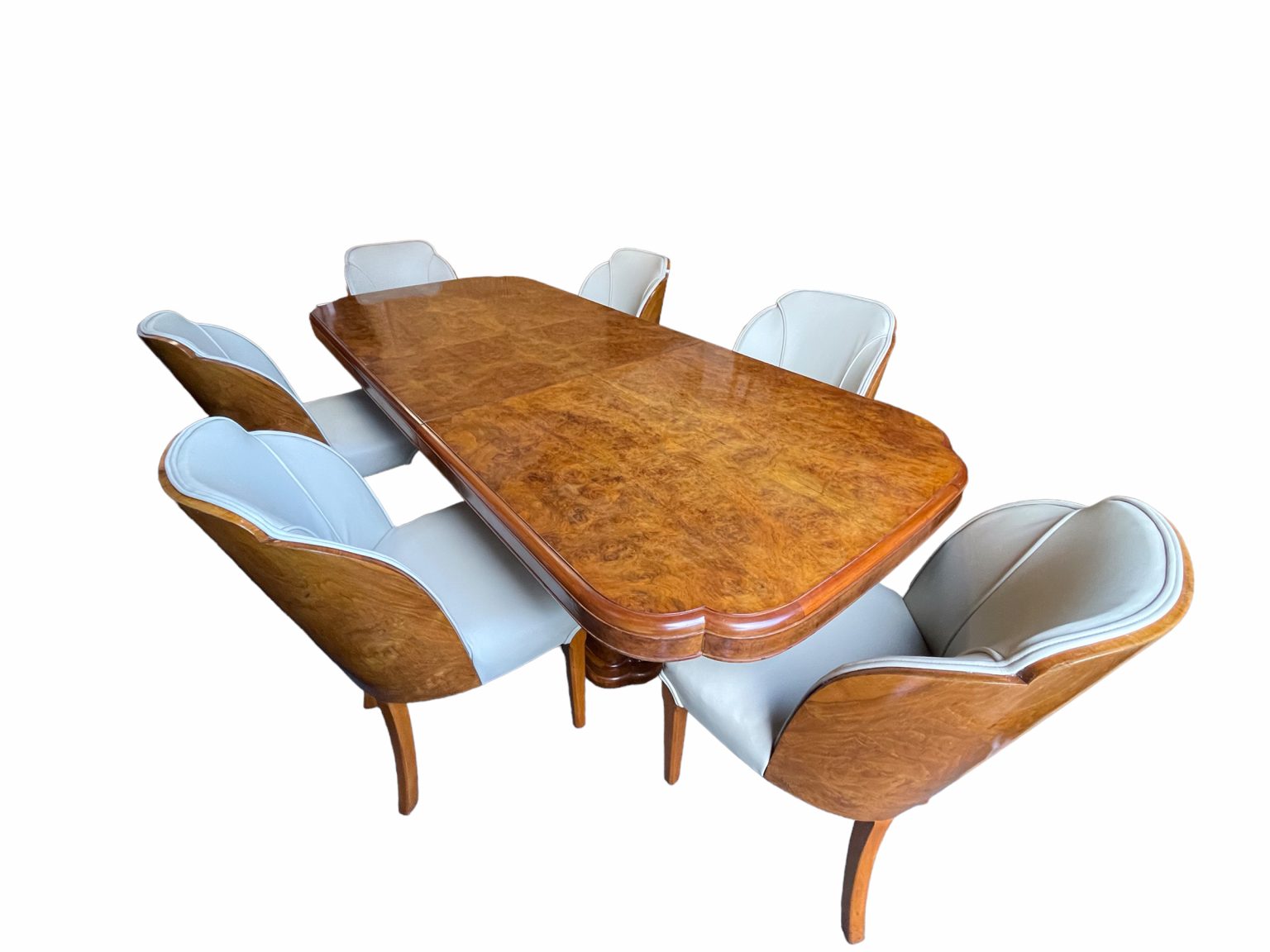 Art Deco Table and Six Chairs by Harry & Lou Epstein - Poirot Art Deco ...