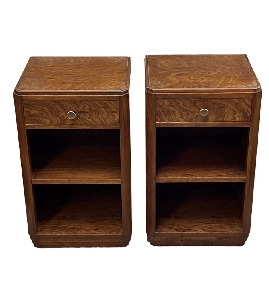 Pair of Art Deco Bedside Tables - Poirot Art Deco Furnishings