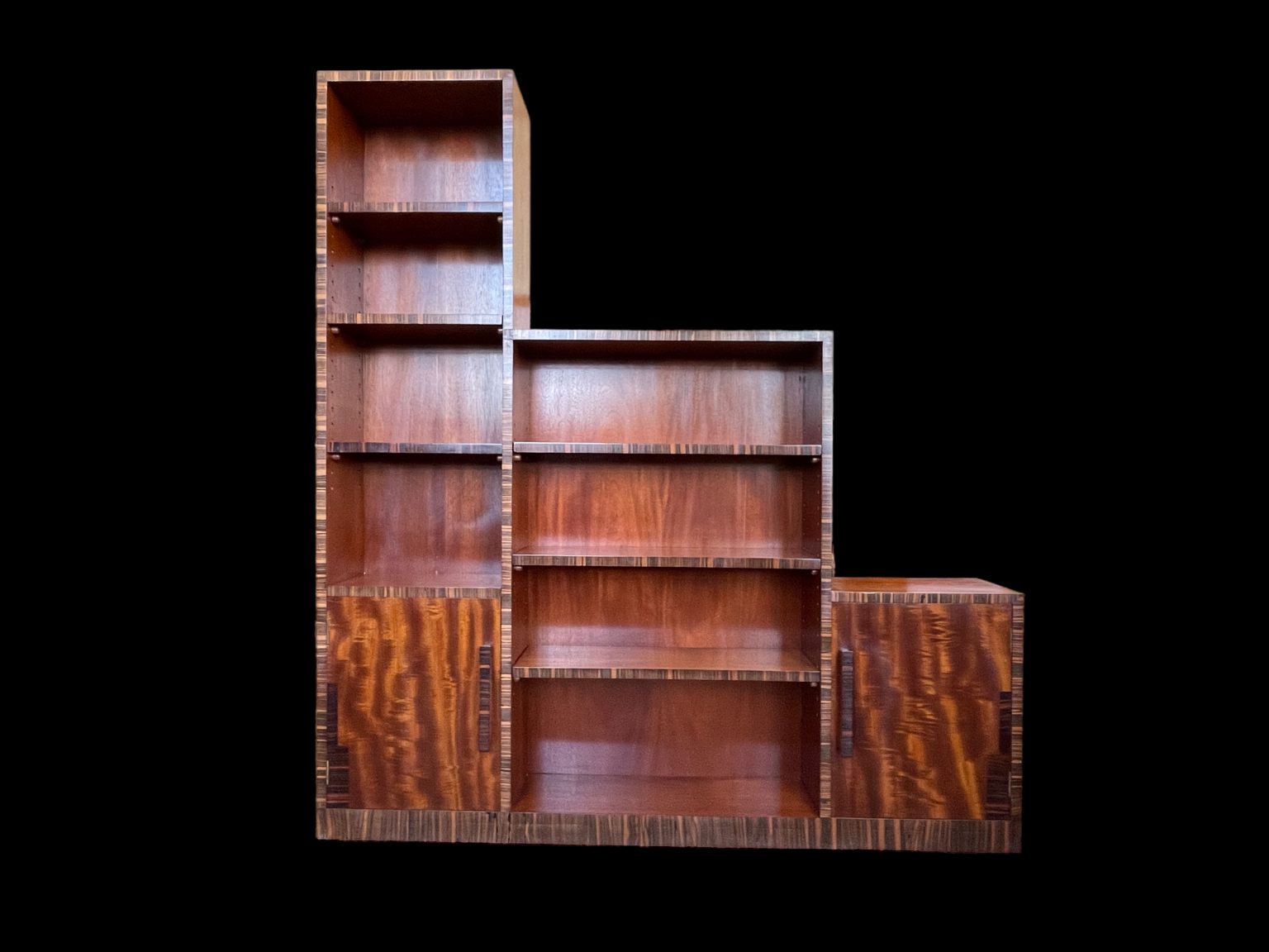 A Fine Art Deco Stepped Bookcase - Poirot Art Deco Furnishings