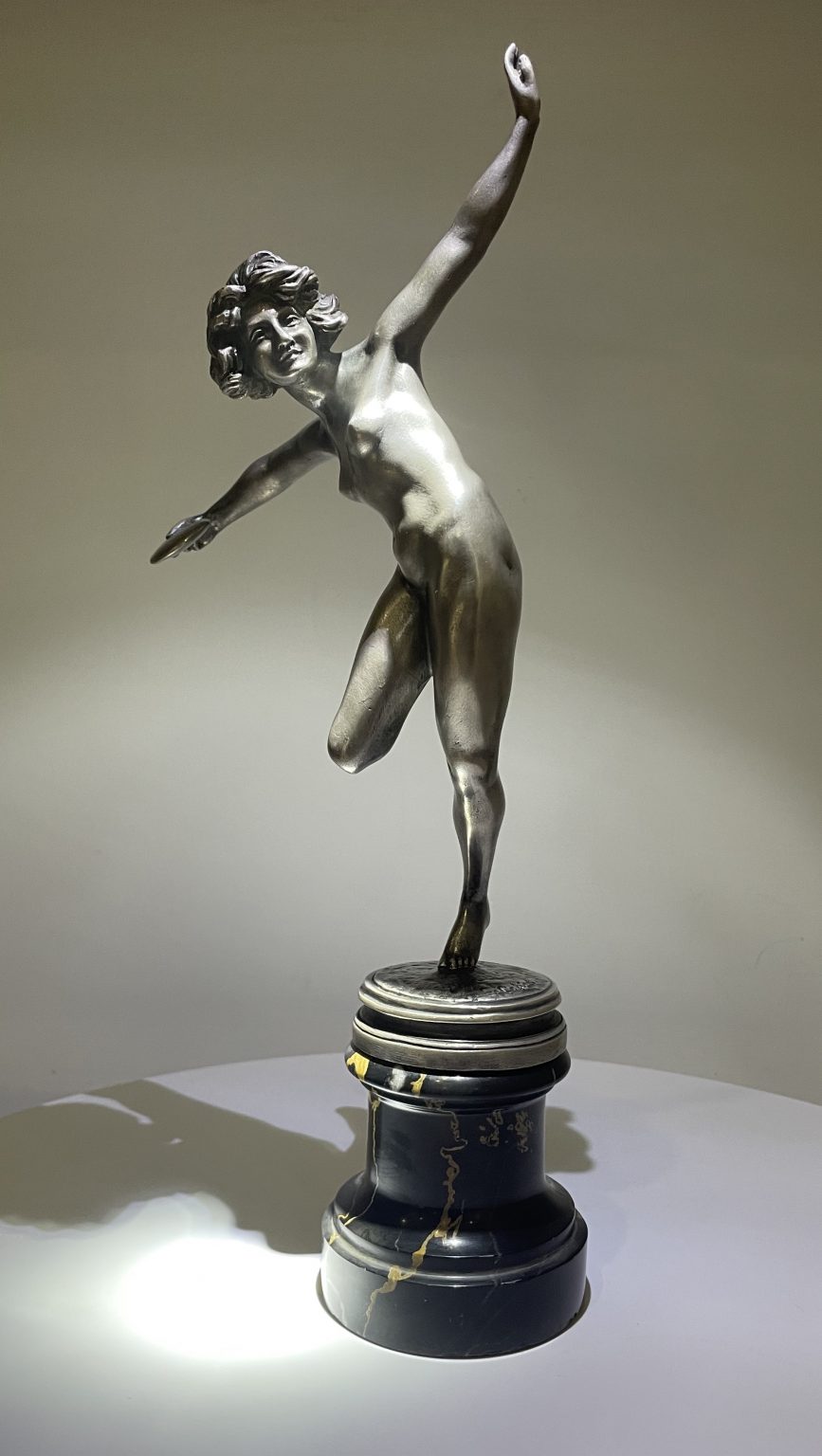 Art Deco Silvered Bronze Sculpture by Claire Colinet - Poirot Art Deco ...