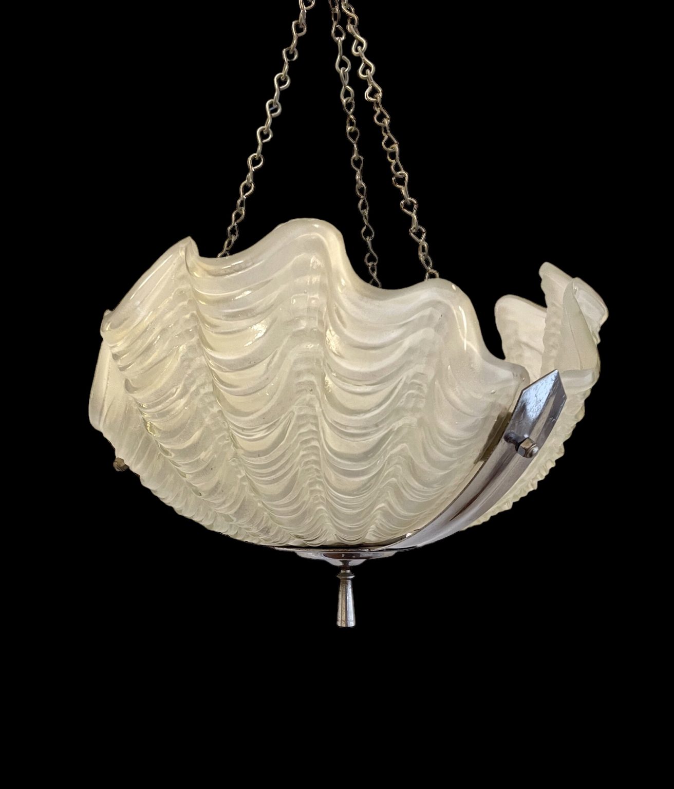 Art Deco Clam Shell Ceiling Light - Poirot Art Deco Furnishings